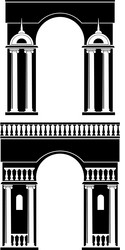Fantasy arch and columns stencil first variant Vector Image