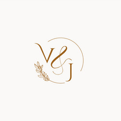 Letter vj wedding monogram logo design Royalty Free Vector