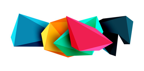 3d low poly triangle design elements Royalty Free Vector