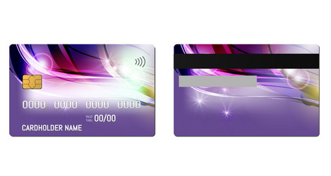 White credit plastic card with emv chip Royalty Free Vector