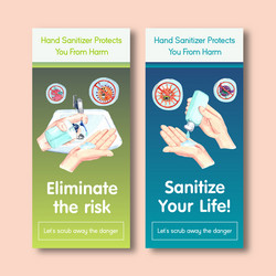 Hand sanitizer flyer template design with protect Vector Image