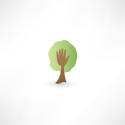 Abstract tree of human hands icon Royalty Free Vector Image