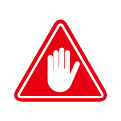 Stop icon with alert hand warning covid19 symbol Vector Image