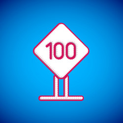 White speed limit traffic sign 100 km icon Vector Image