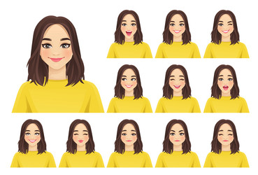 Woman expressions set Royalty Free Vector Image