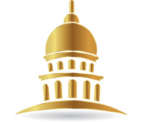Capitol gold building icon Royalty Free Vector Image