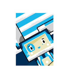 Cartoon block bunny rabbit Royalty Free Vector Image