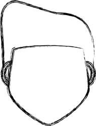 Male head template faceless portrait generic Vector Image