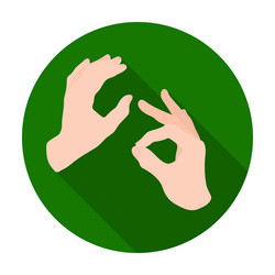 Sign language icon in monochrome style isolated Vector Image
