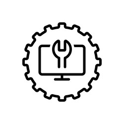 Computer software development filled colorful logo