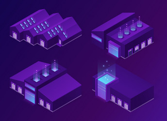 Isometric warehouse icon set scheme logistic Vector Image