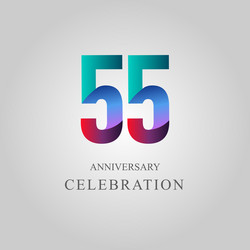 55 year anniversary template design Royalty Free Vector