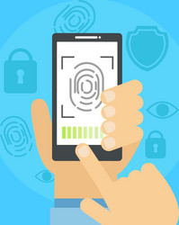 Biometric Authentication Scanning Fingerprint Vector Image
