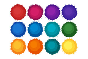 Colorful cartoon furry balls Royalty Free Vector Image