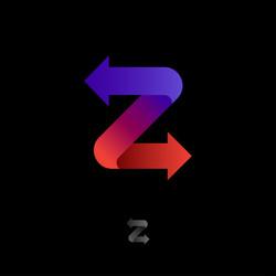Monogram z arrows letter with directions Vector Image