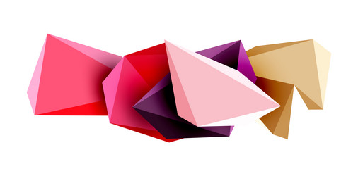 3d low poly triangle design elements Royalty Free Vector