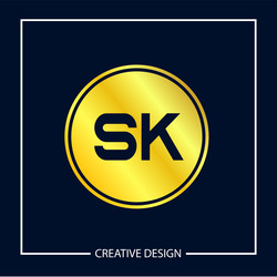 Initial letter sk logo template design Royalty Free Vector