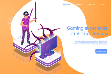 Playing games in virtual reality concept Vector Image