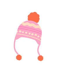 Headwear winter hat kid cartoon Royalty Free Vector Image