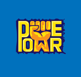 Fist hand power logo protest strong raised Vector Image