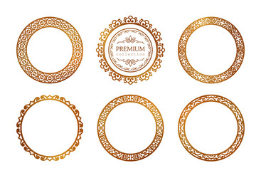 Set abstract circle signs round Royalty Free Vector Image