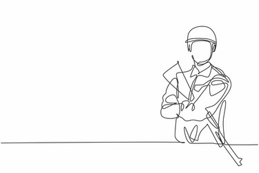 Soldier sniper line art Royalty Free Vector Image