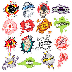 Bang ouch shouts and yeah shouting text bubble Vector Image