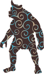 Cyclops silhouette monster villain fantasy Vector Image