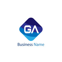 Initial letter ga logo template design Royalty Free Vector
