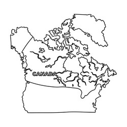 Map of canada single icon in flat style Royalty Free Vector