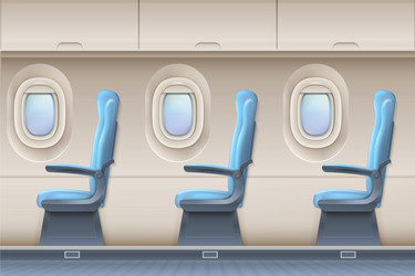 Realistic airplane transport interior Royalty Free Vector