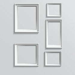Blank white 3d paper canvas or photo frames Vector Image