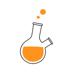 Round bottom flask icon laboratory glass Vector Image