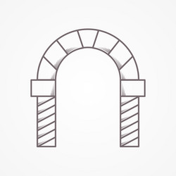 Flat round icon for trefoil arch Royalty Free Vector Image