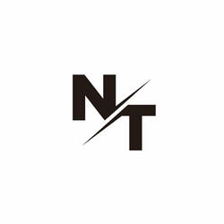 Nt logo letter monogram slash with modern Vector Image