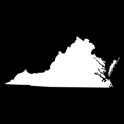 Map of the us state virginia Royalty Free Vector Image