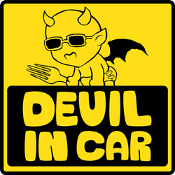Devil in car version 2 Royalty Free Vector Image