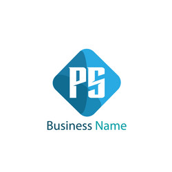 Initial letter ps logo template design Royalty Free Vector