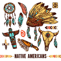 Native americans background native americans Vector Image