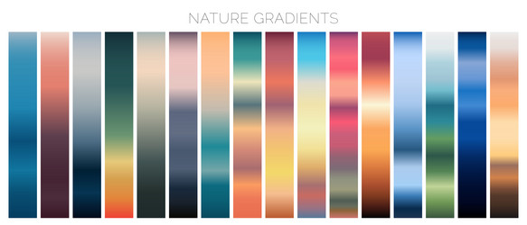 Green color shades swatches palette with names Vector Image