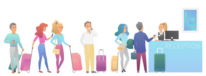 Angry queue in store dissatisfied customers line Vector Image