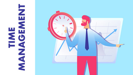Time management control flat Royalty Free Vector Image