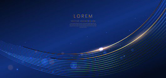 Abstract elegant blue wave and gold line Vector Image