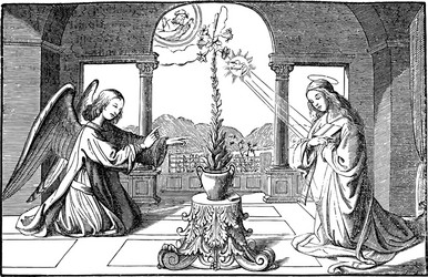 Drawing Angel Gabriel Talking To Mary