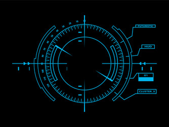 Blue radar screen hud hi-tech futuristic Vector Image