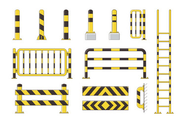 Guard rails highway roadside barrier striped Vector Image