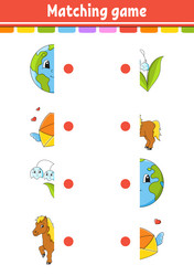 Educational children game matching for kids Vector Image