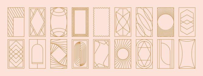 Modern aesthetic linear frame collection square Vector Image