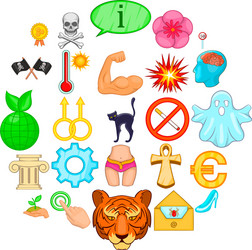Represent icons set cartoon style Royalty Free Vector Image