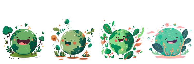 Set of planet earth horizontal Royalty Free Vector Image